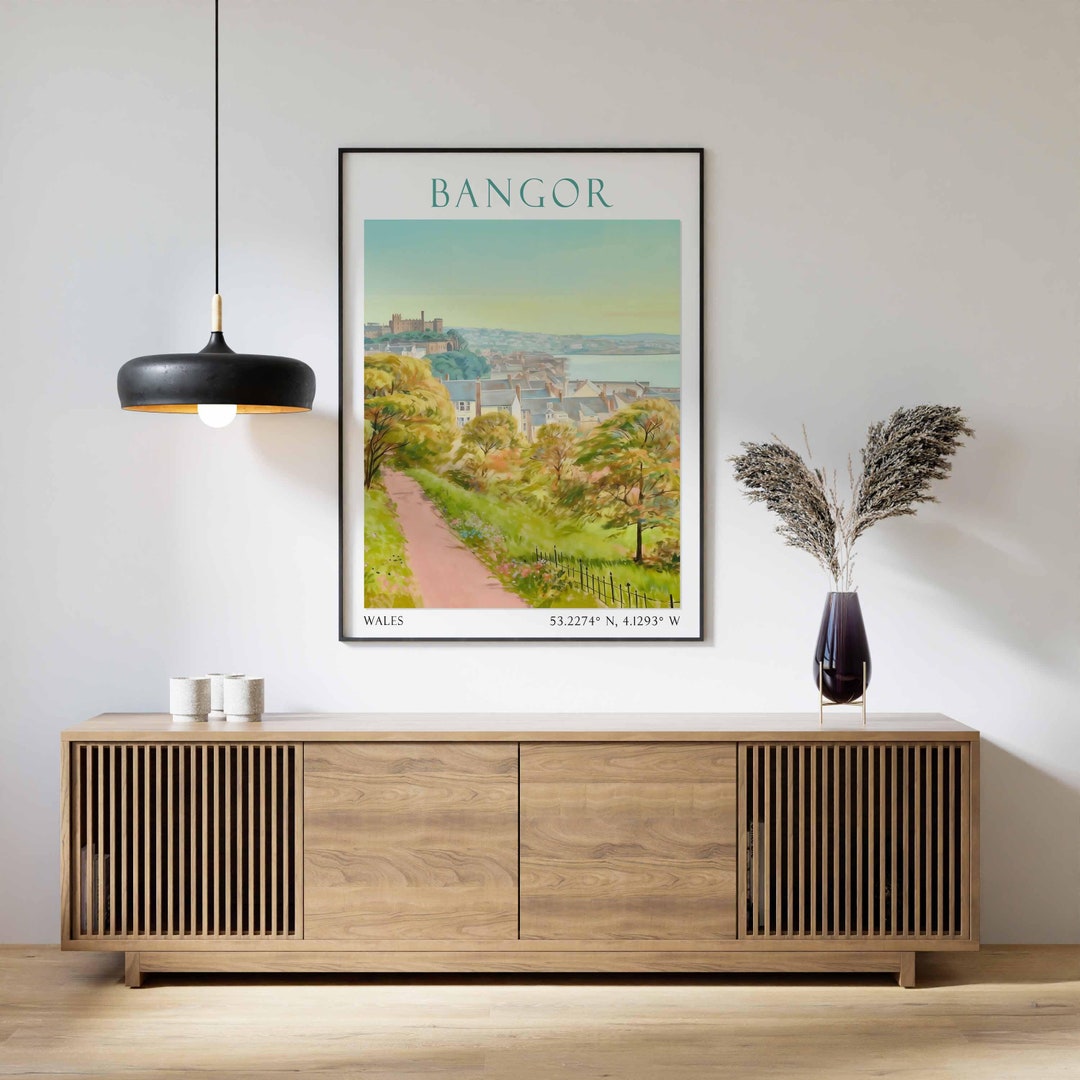 Bangor WALES Poster, Bangor Travel Print, Wales Poster, Wales Travel ...