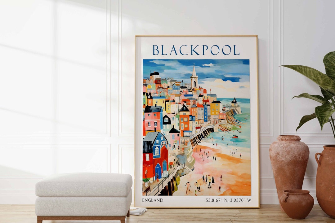 Blackpool Travel Poster, Blackpool Tower Print, Seaside Wall Art ...