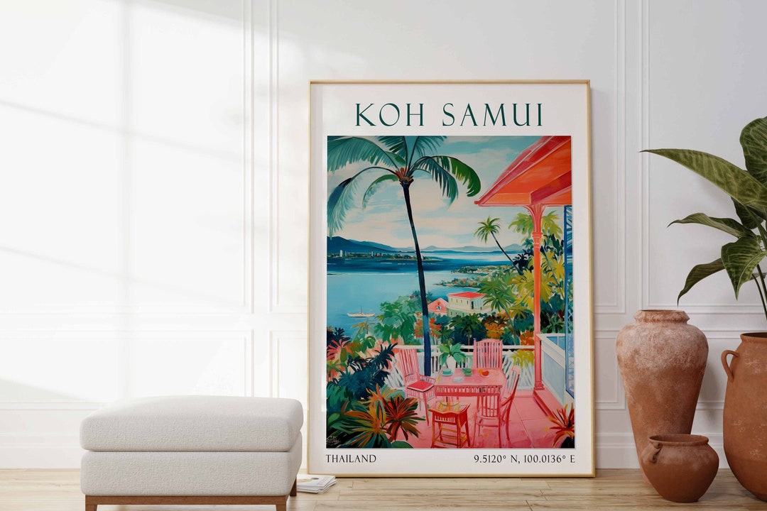 Koh Samui Thailand Travel Print, Koh Samui Travel Poster, Thailand ...