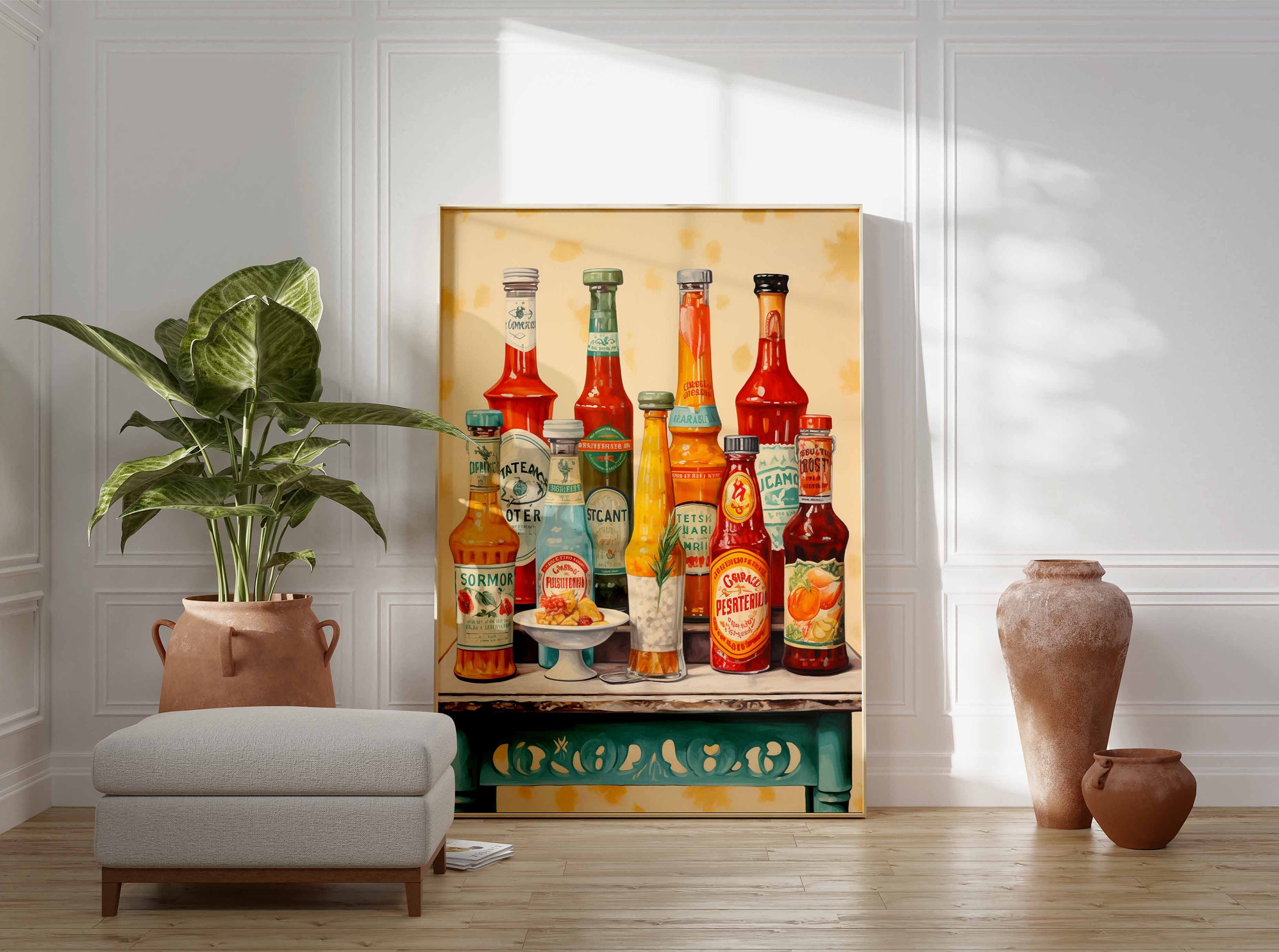 Hot Sauce Print, Kitchen Decor, Vintage Kitchen Decor, Hot Sauce Poster ...