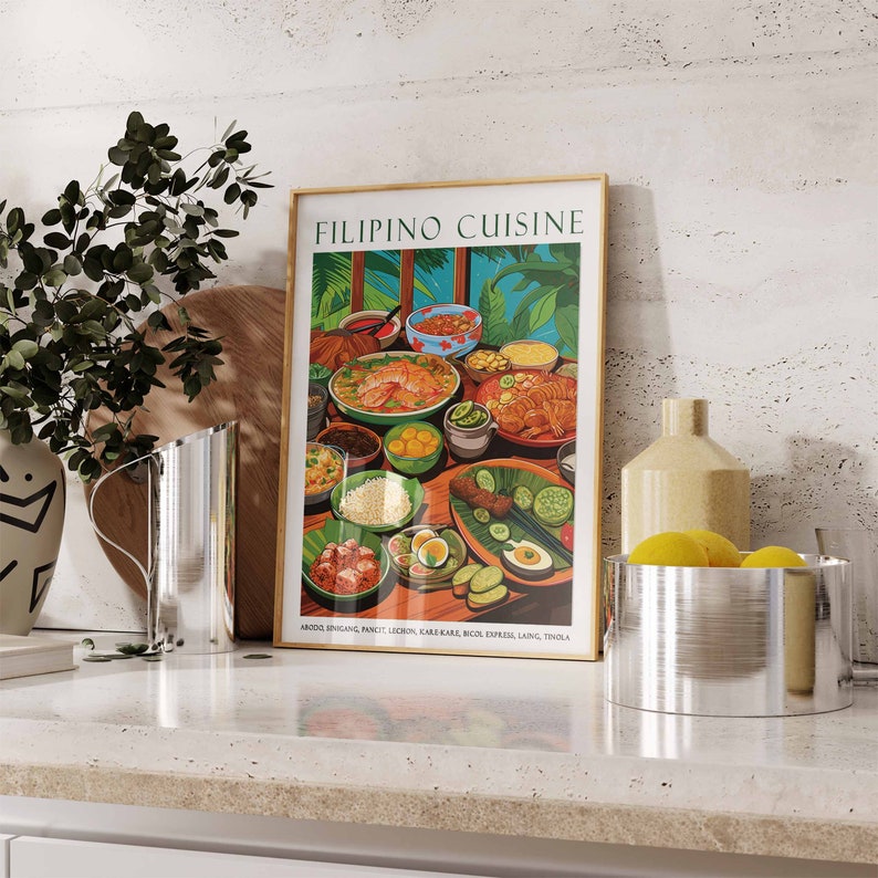 Food Print, Filipino Food Poster, Food Art, Kitchen Decor, Retro Wall ...