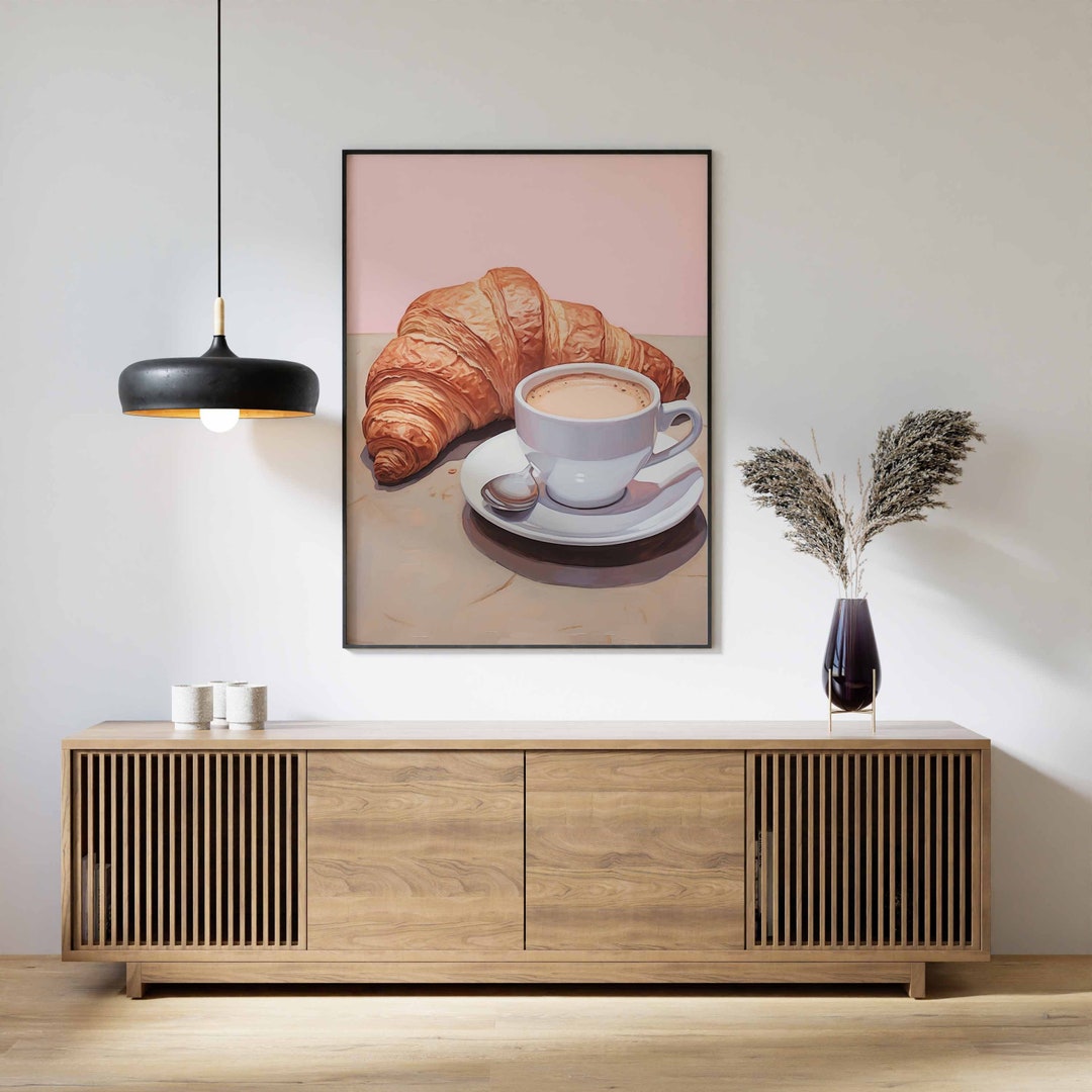 Food Print, Croissant Print, Kitchen Decor, Food Poster, Kitchen Art ...
