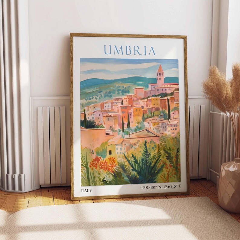 Umbria Italy Poster, Umbria Art Print, Italian Countryside Print ...