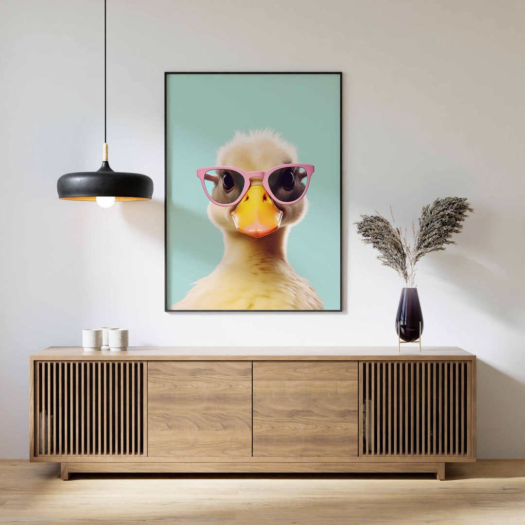 Duck Print, Duck Poster, Funny Duck Décor, Animal Print, Animal Wall ...