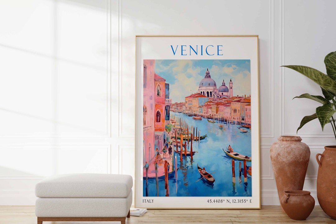Venice Print, Venice Poster, Venice Wall Art, Venice Gondola Canal ...