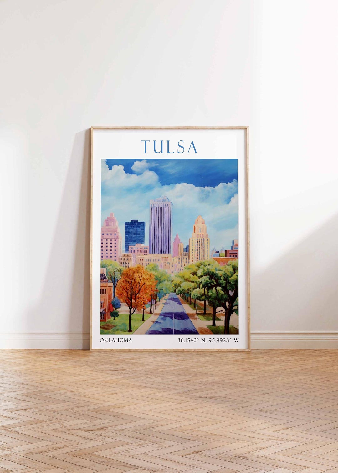 Tulsa Oklahoma Print, Tulsa Skyline Wall Art, Oklahoma Cityscape Art ...