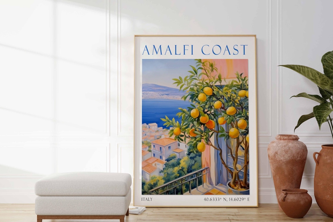 Amalfi Coast Travel Poster, Amalfi Coast Print, Positano Poster, Italy ...