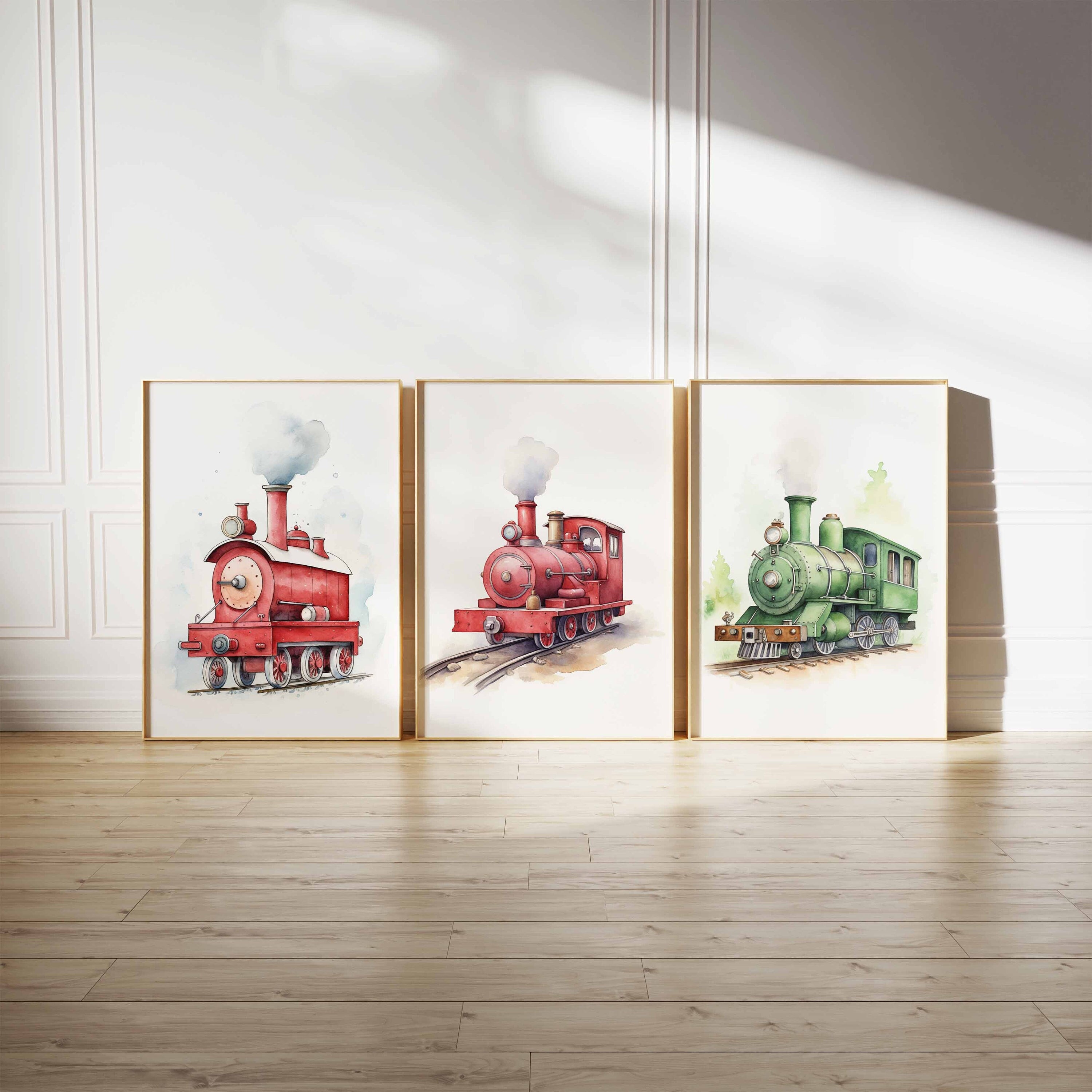 Set of 3 Train Print Train Wall Art Set Steam Train Poster - Etsy