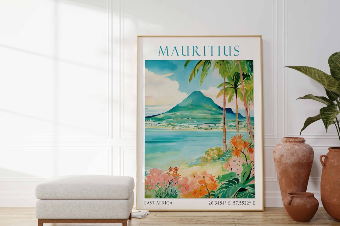 Impression de voyage pour l'île Maurice, art mural pour l'île Maurice ...