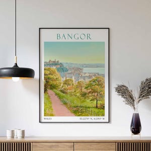 Bangor WALES Poster, Bangor Travel Print, Wales Poster, Wales Travel ...