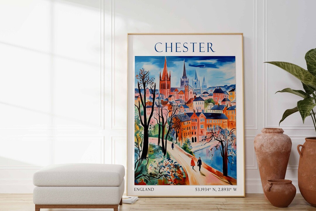 Chester Travel Print, Chester Wall Art, Home Décor, Chester Gift, Art ...