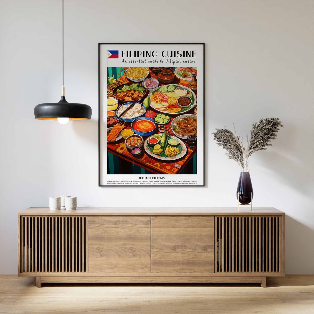 Food Print, Filipino Food Poster, Food Art, Kitchen Decor, Retro Wall ...
