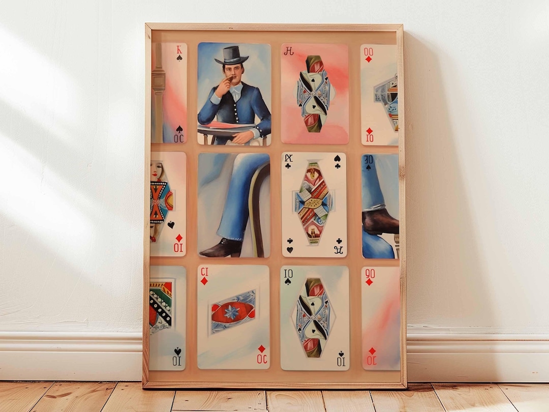 Playing Cards Print, Game Room Wall Art, Poker Decor, Card Game Poster ...