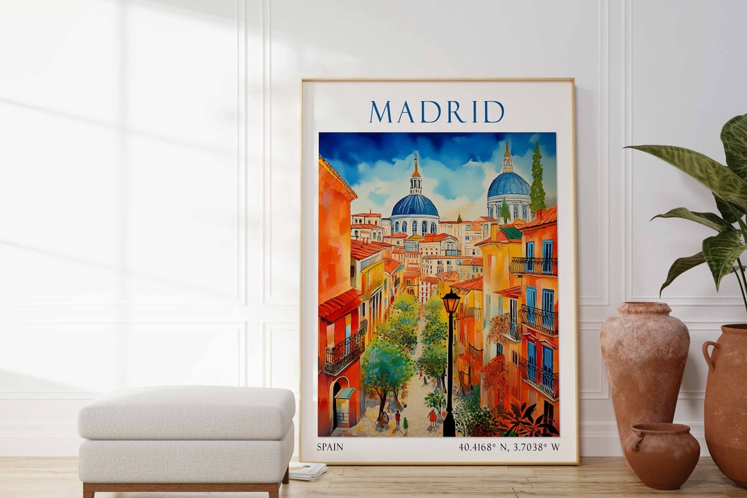 Madrid Travel Poster, Madrid Print, Spain Art Print, Madrid Travel Gift ...