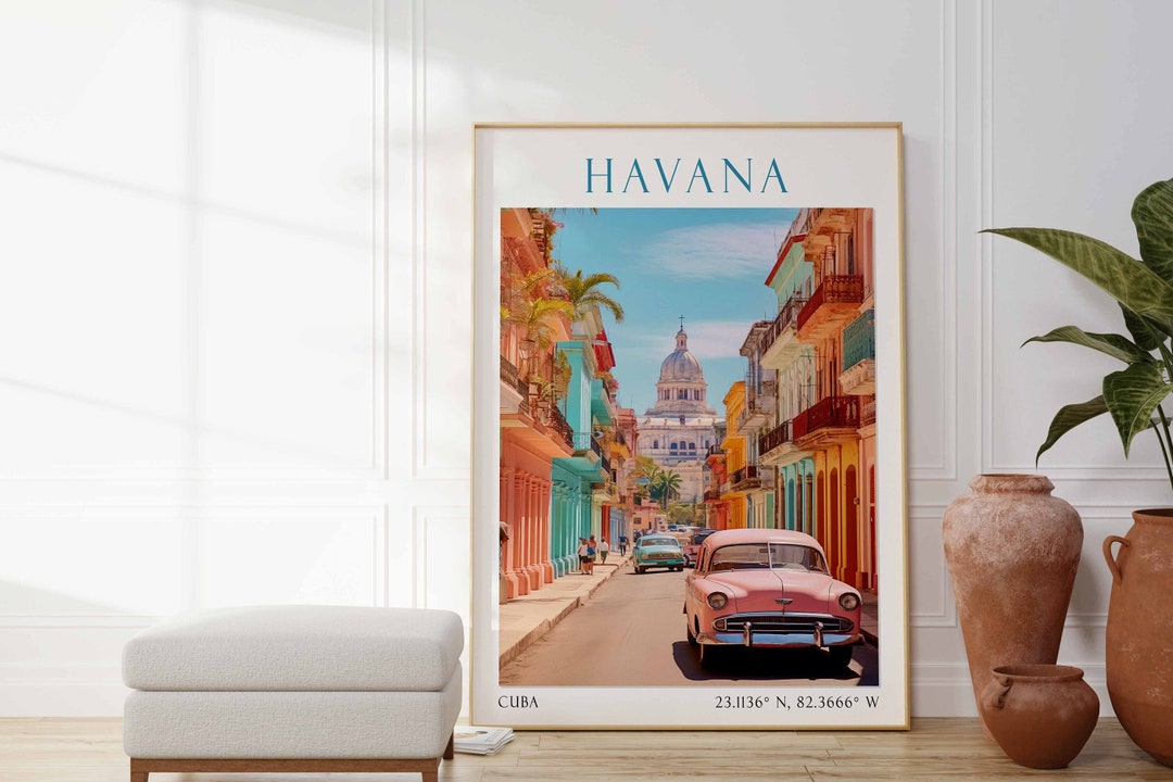 Havana Travel Print, Havana Travel Poster, Cuba Wall Art, Havana Travel ...