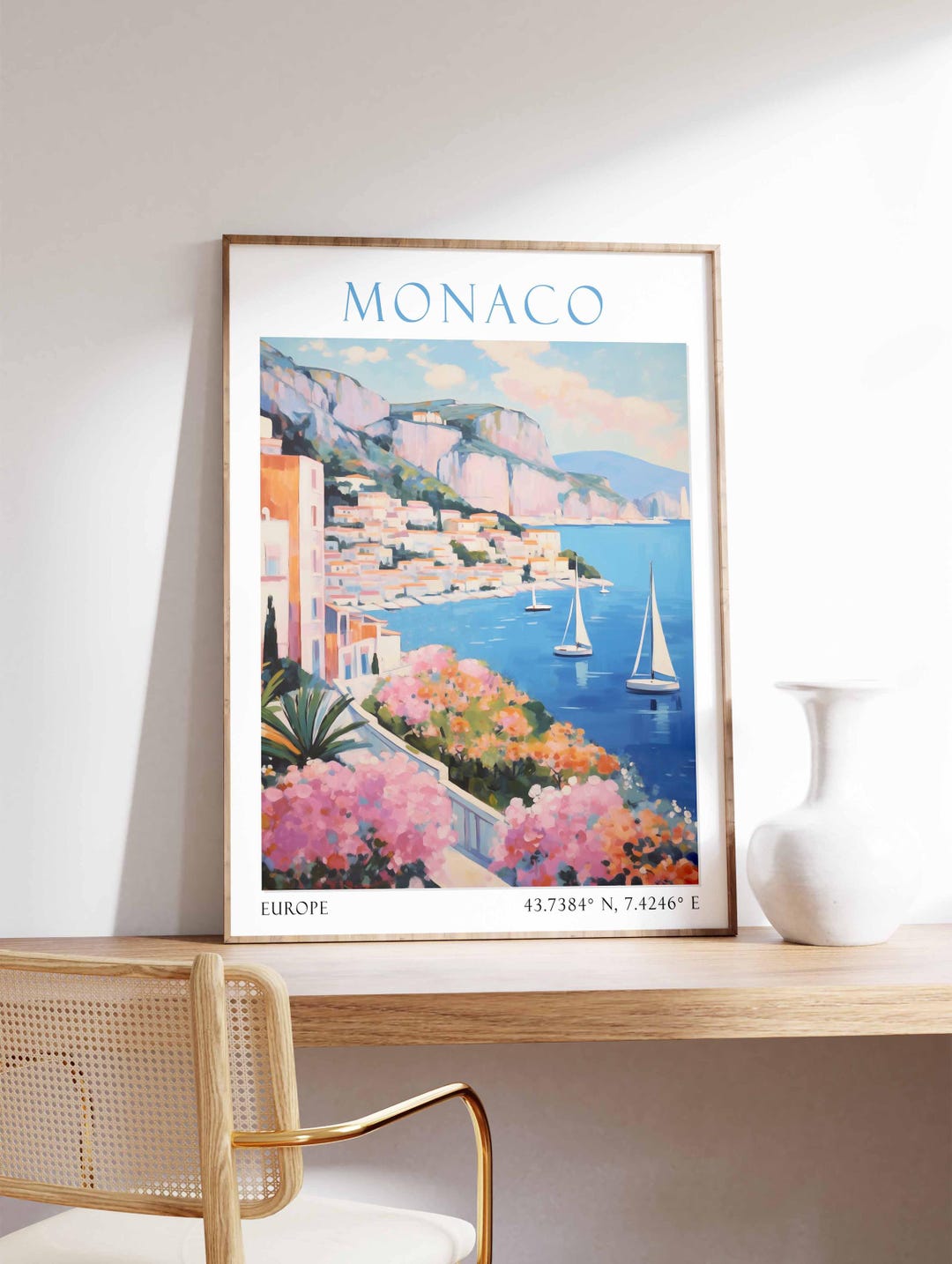 Monaco Poster, Monaco Print, French Riviera Wall Art, Monaco Cityscape ...