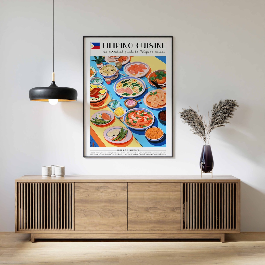 Food Print, Filipino Food Poster, Food Art, Kitchen Decor, Retro Wall ...