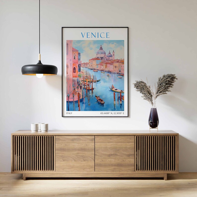 Venice Print, Venice Poster, Venice Wall Art, Venice Gondola Canal ...