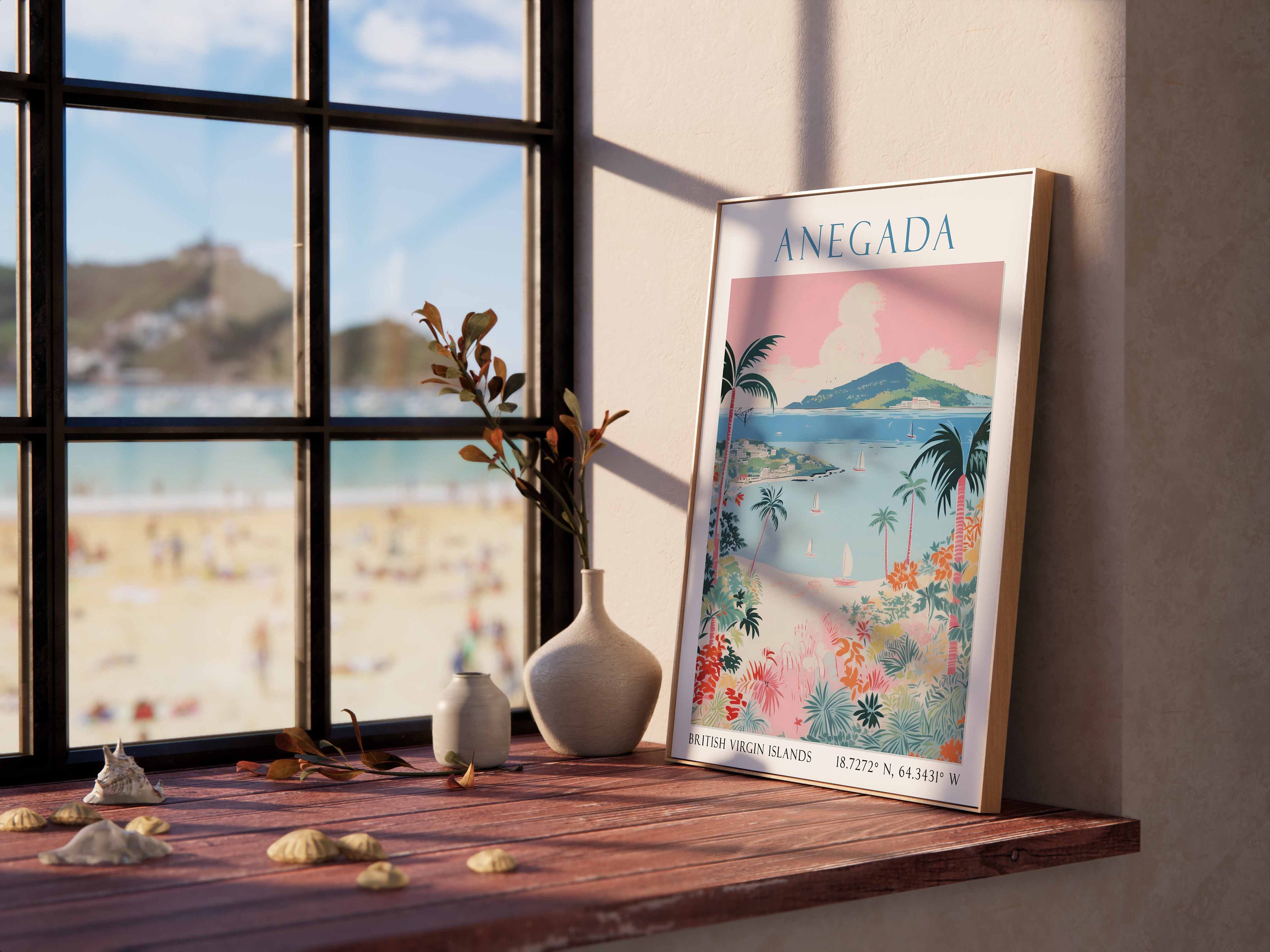 British Virgin Islands Wall Art Print Poster, BVI Map Prints, Tortola ...