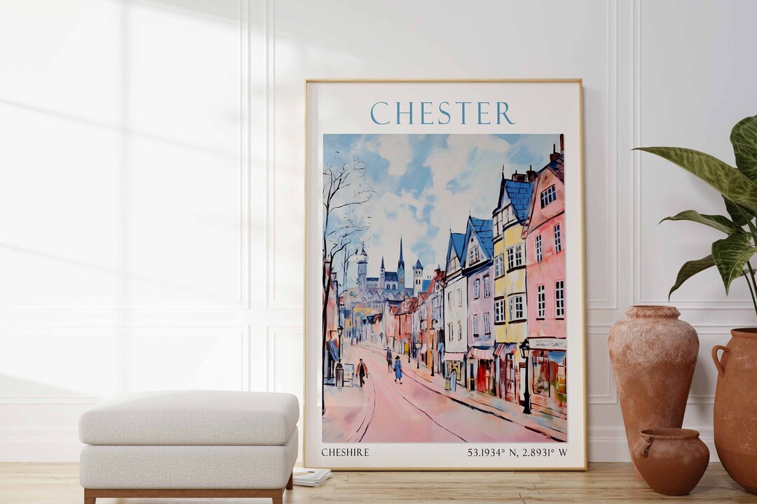 Chester Travel Print, Chester Wall Art, Home Décor, Chester Gift, Art ...