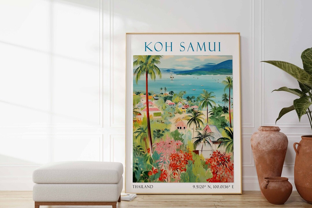 Koh Samui Thailand Travel Print, Koh Samui Travel Poster, Thailand ...