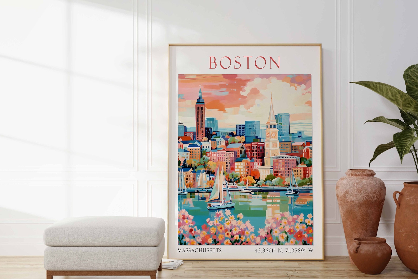Boston Travel Print, Boston City Travel Poster, Boston Travel Wall Art ...