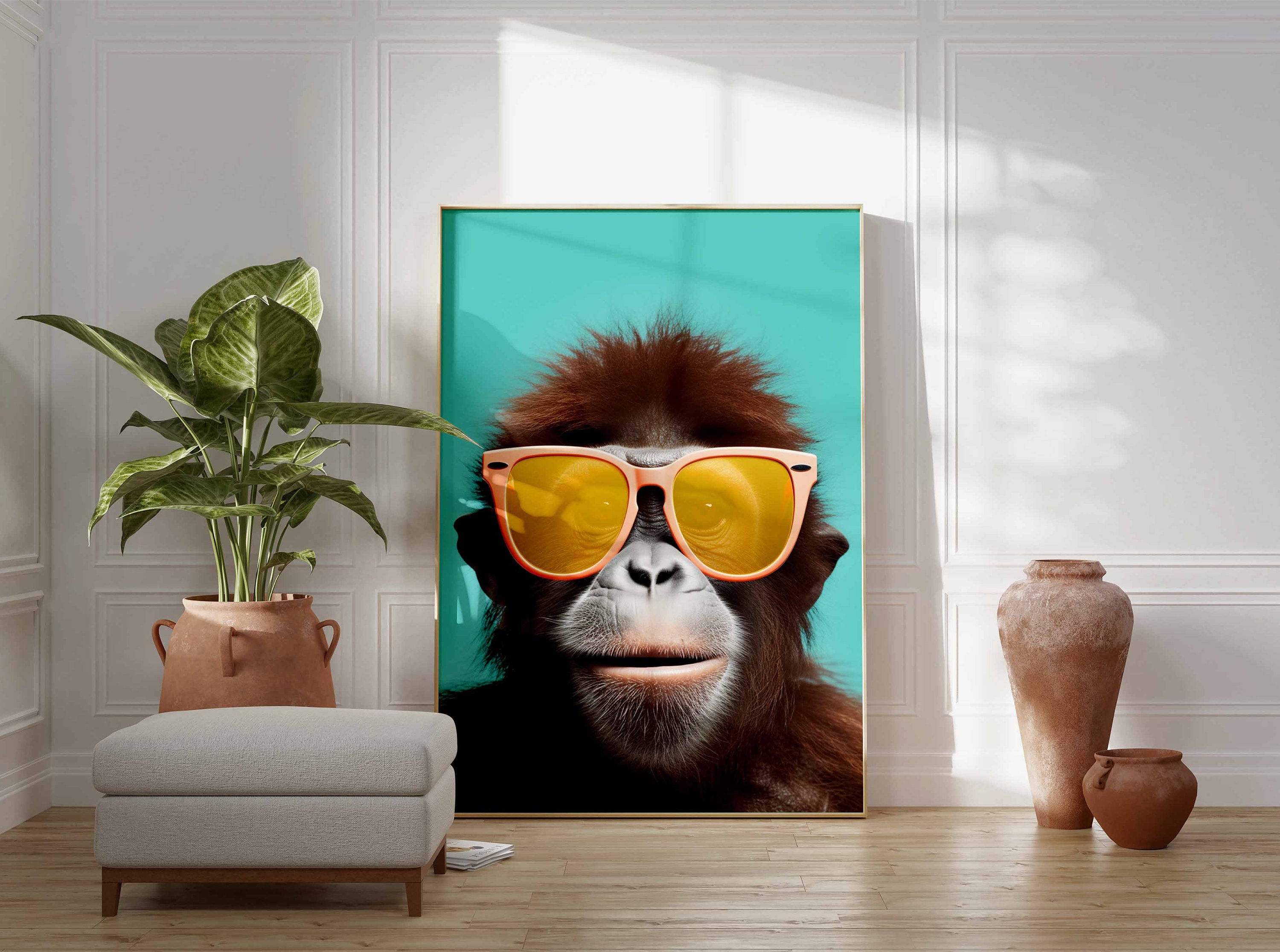 Monkey Print, Monkey Poster, Funny Animal Décor, Animal Print, Animal ...