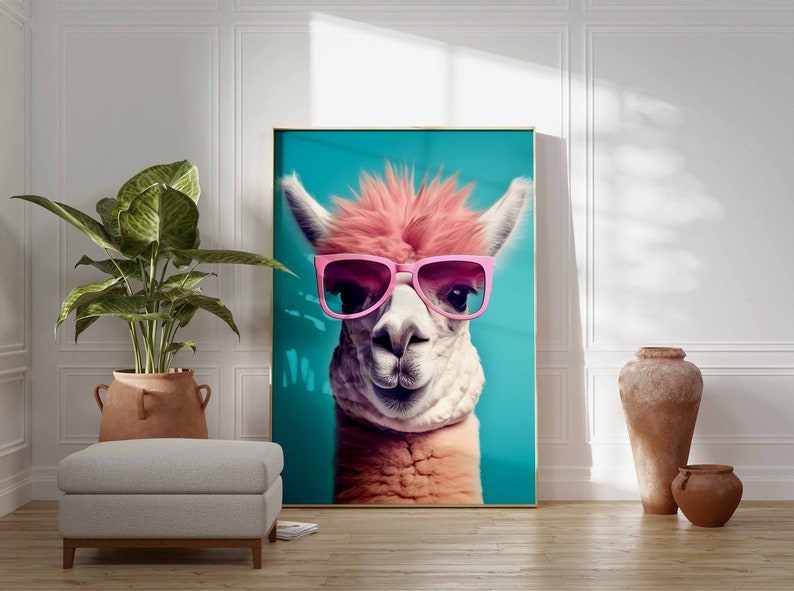 Llamas Print, Llamas Poster, Funny Animal Décor, Animal Print, Animal ...