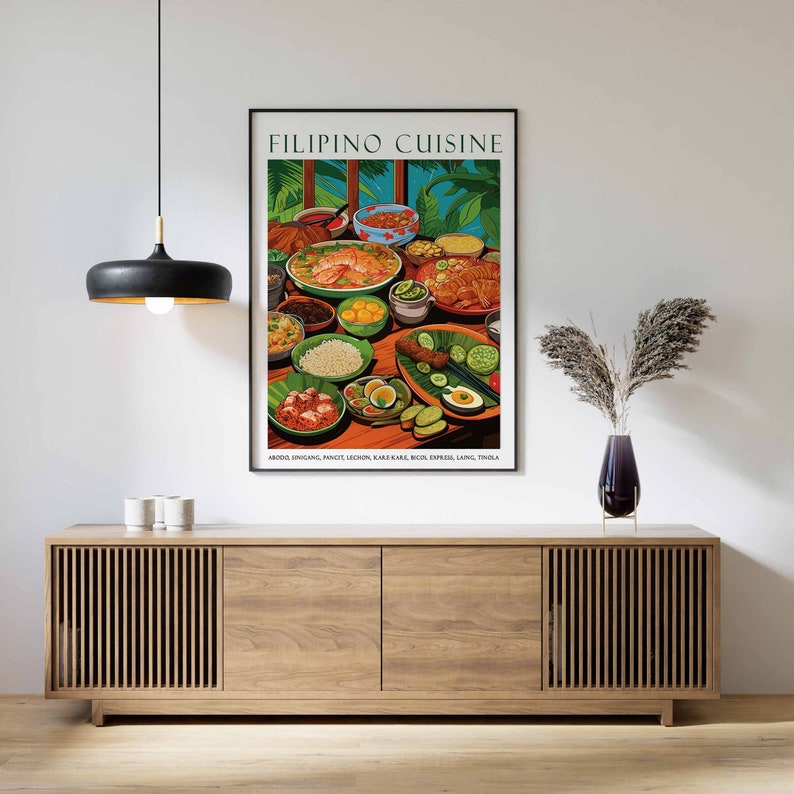 Food Print, Filipino Food Poster, Food Art, Kitchen Decor, Retro Wall ...