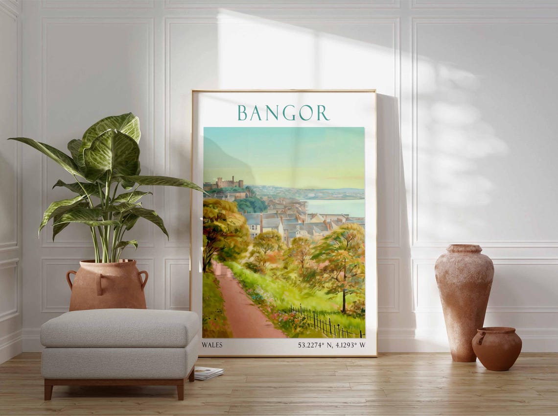 Bangor WALES Poster, Bangor Travel Print, Wales Poster, Wales Travel ...