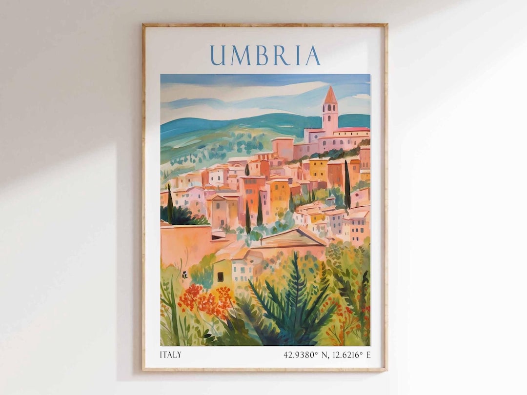 Umbria Italy Poster, Umbria Art Print, Italian Countryside Print ...