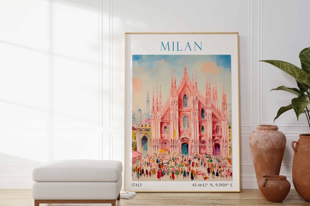 Milan Travel Poster, Milan Print, Milan Wall Art, Spain Poster, Milan ...