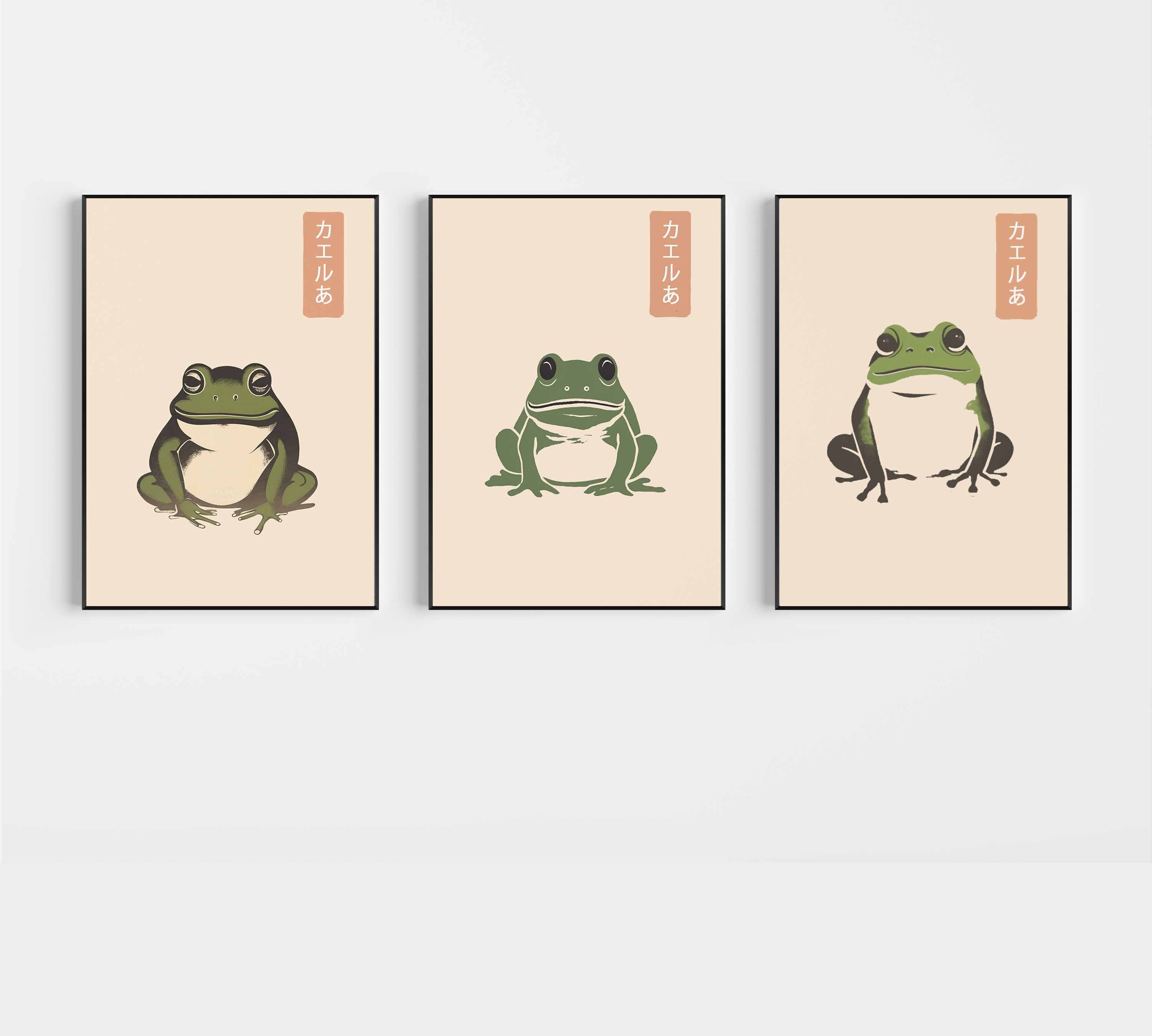Set of 3 Japanese Matsumoto Hoji Frog Print Vintage Frog - Etsy