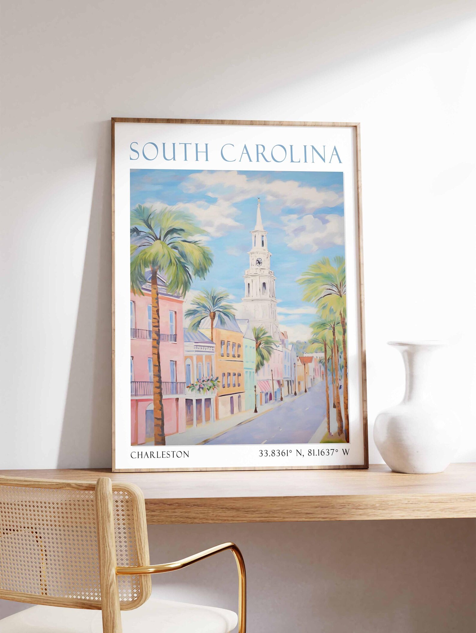 Charleston South Carolina Poster, South Carolina Charleston Travel Wall ...