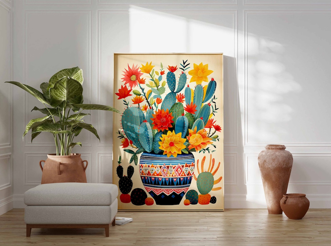Mexican Art Colourful Floral Wall Art Mexican Print Mexican - Etsy