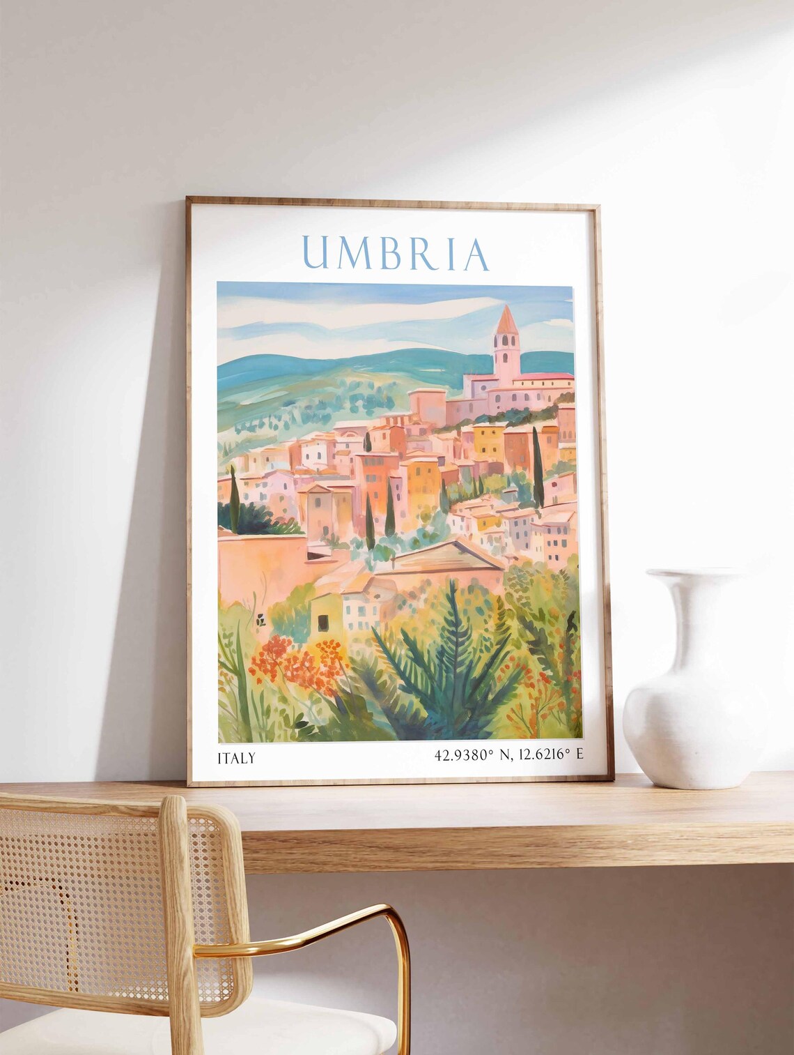 Umbria Italy Poster, Umbria Art Print, Italian Countryside Print ...
