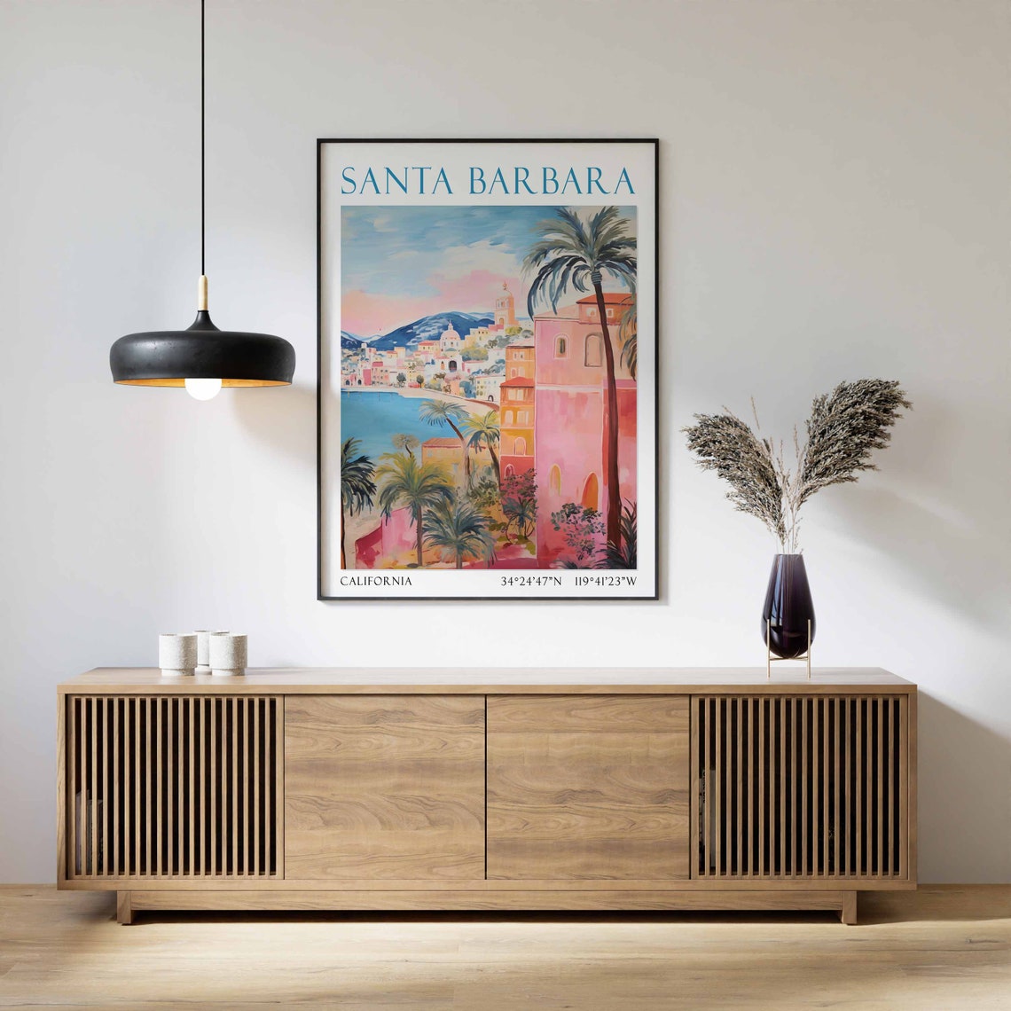 Santa Barbara Travel Poster, Santa Barbara Print, California Poster ...
