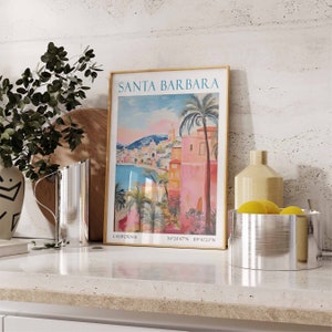 Santa Barbara Travel Poster, Santa Barbara Print, California Poster ...