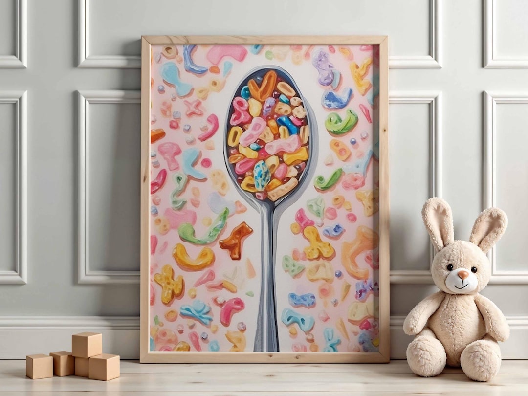 Lucky Charms Cereal Print – Kids Wall Art, Fun Food Poster, Colorful ...