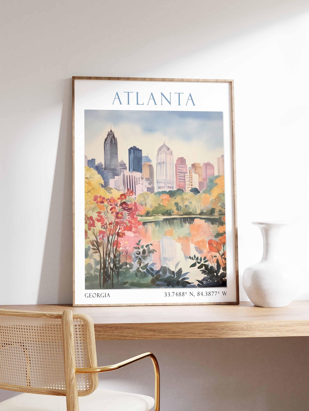 Atlanta Georgia Print Wall Art Atlanta Travel Poster Atlanta Georgia ...