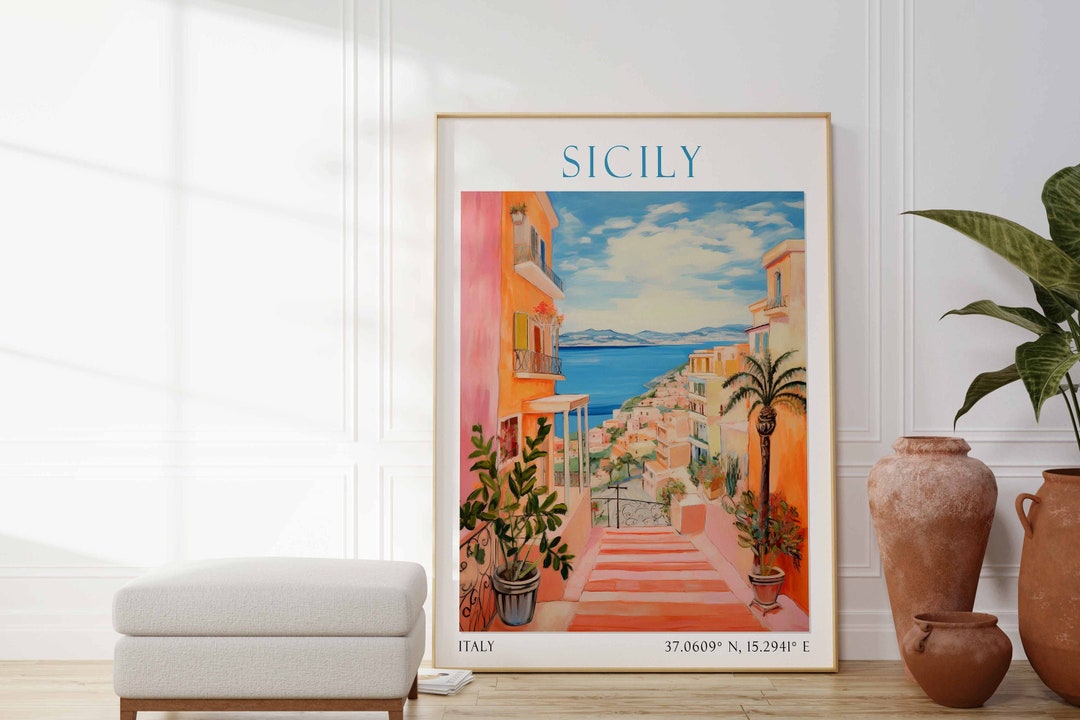 Sicily Travel Print, Sicily Wall Art, Sicily Print, Sicily Poster ...