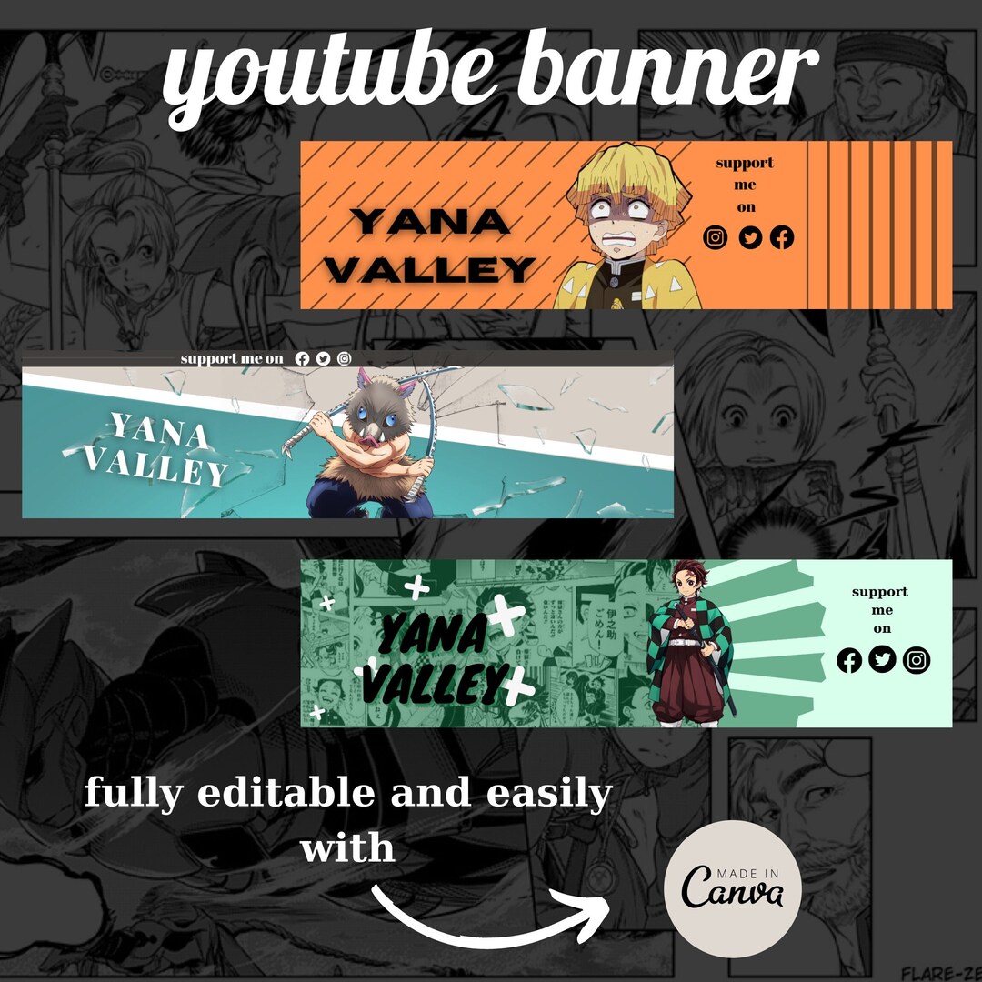 Youtube Anime Banners - Etsy