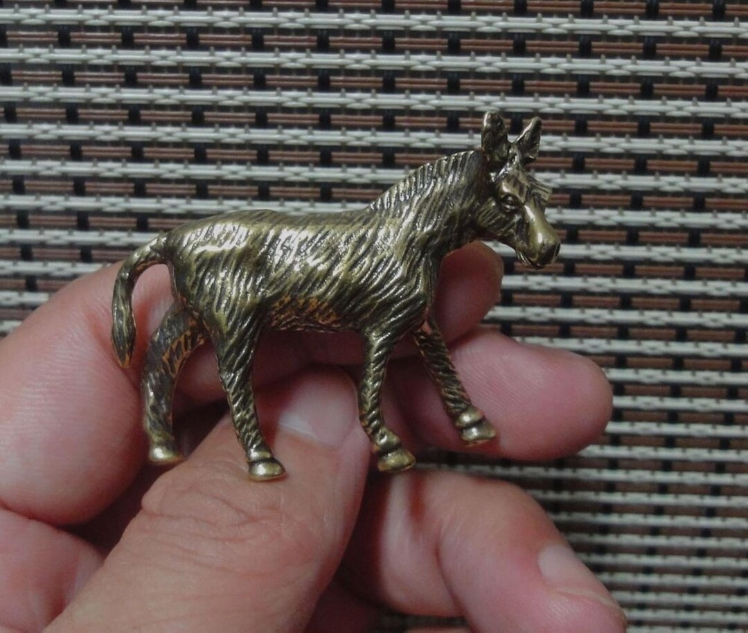 Vintage Style Fine Solid Brass Copper Adorable Donkey Animal Statue ...