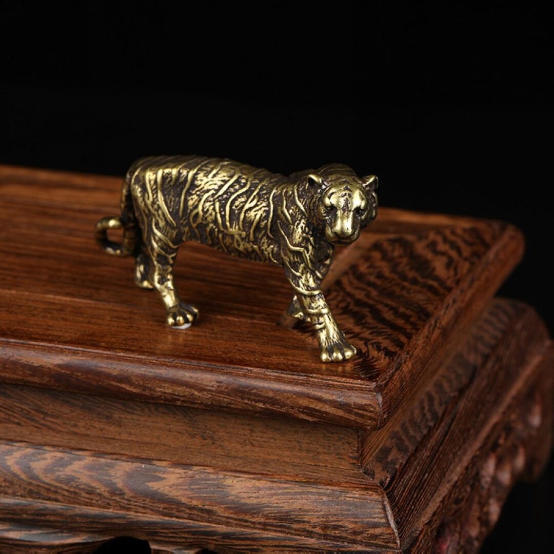 Vintage Style Solid Brass Copper Mighty Tiger Animal Figurine - Etsy
