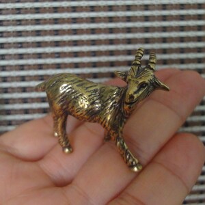 Vintage Style Solid Brass Tough Goat Figurine Statue Sculpture for Home ...