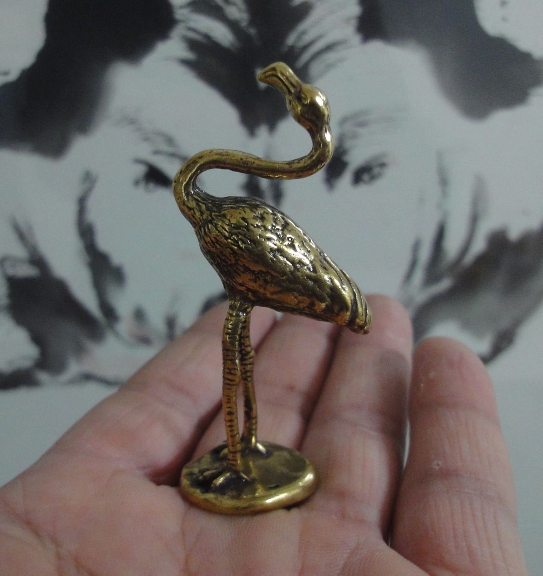 Vintage Style Solid Brass Copper Flamingo Bird Statue for Home Decor - Etsy
