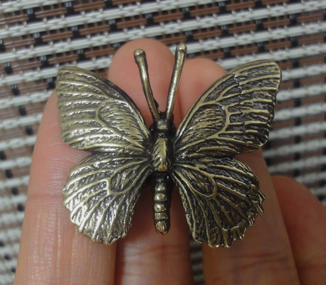 Vintage Style Solid Brass Copper Cute Small Butterfly Animal Figurine ...