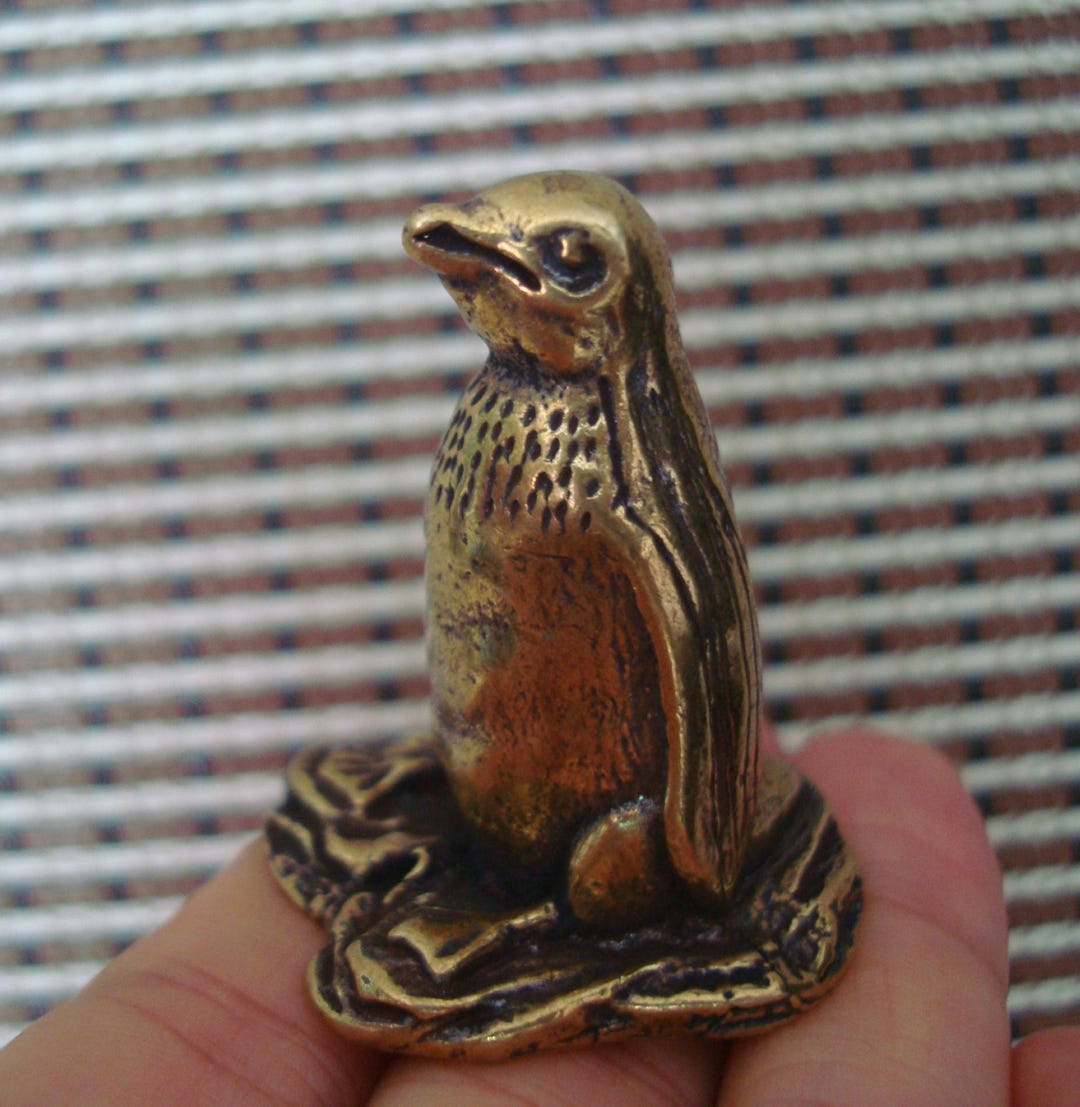 Vintage Style Solid Brass Little Penguin Bird Figurine Statue for Home ...