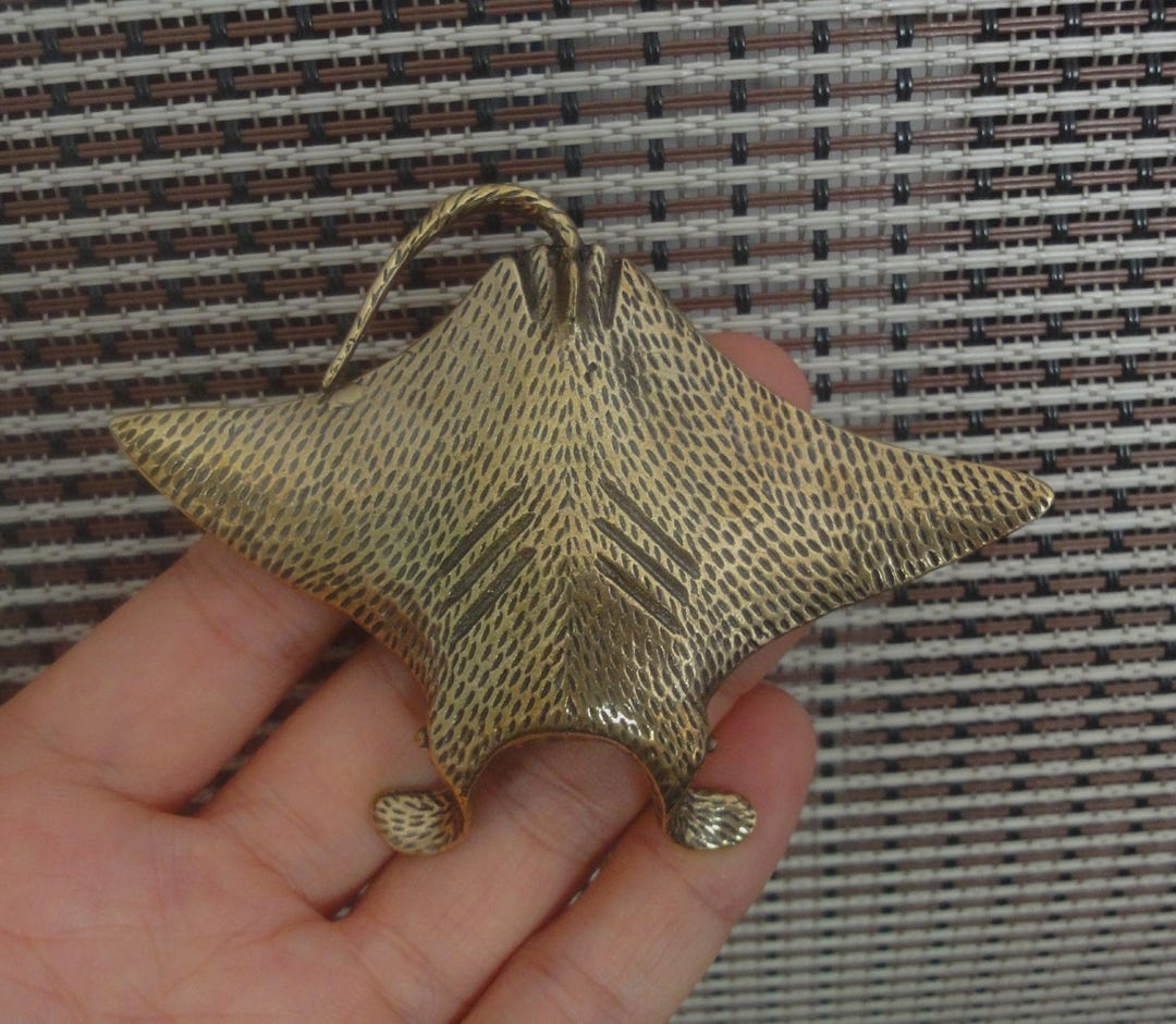 Vintage Style Solid Brass Manta Ray Fish Animal Statue for Home Garden ...