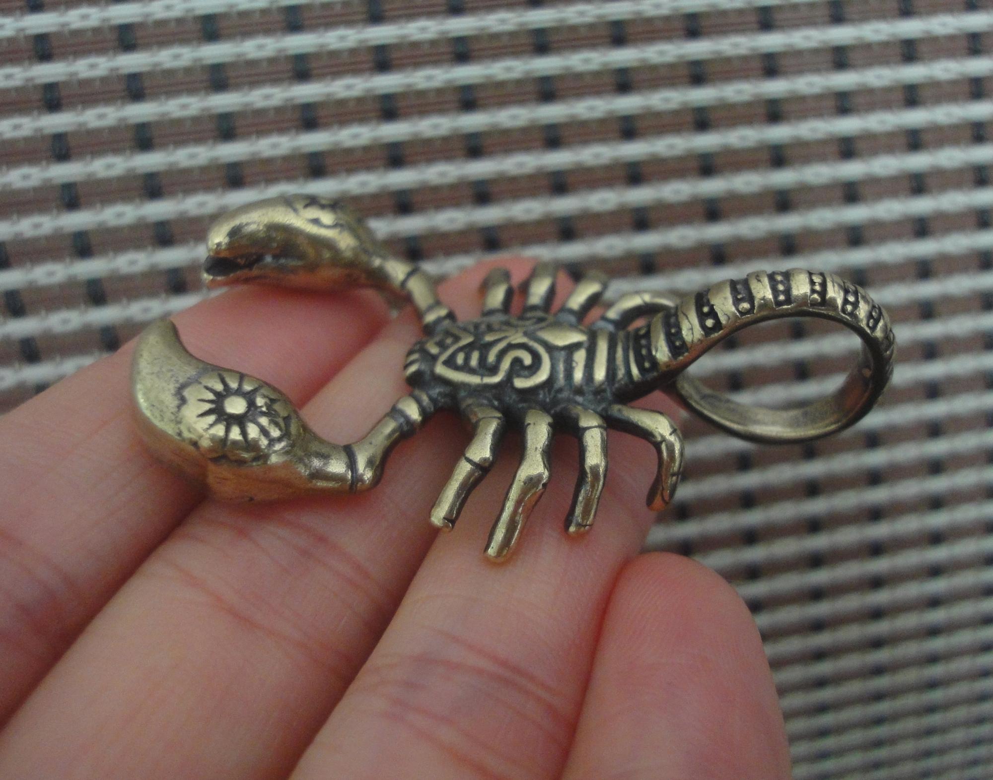 Vintage Style Solid Brass Scorpion Figurine Pendant - Etsy